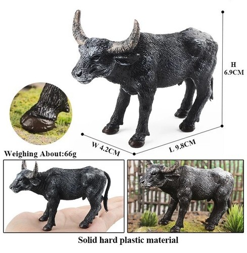 Black African Buffalo Animal Toy PVC Action Figure Kids Toys Party ...