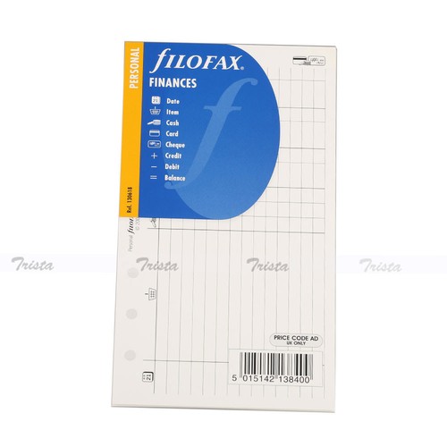 Filofax A6 Size Finances Diary Note paper Refill Insert Planner ...