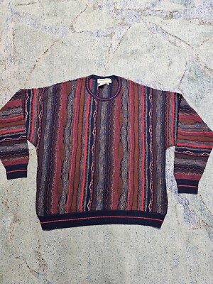 Vintage Norm Thompson Sweater Men Large 3D Textured Knit | eBay