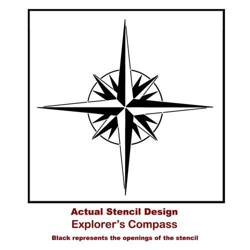 Explorer's Compass Stencil - Customizable DIY Wall Art for a Nautical ...