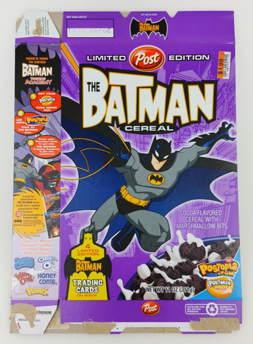 The Batman Animated Limited Edition Cereal Box Post Flat Empty Trading ...