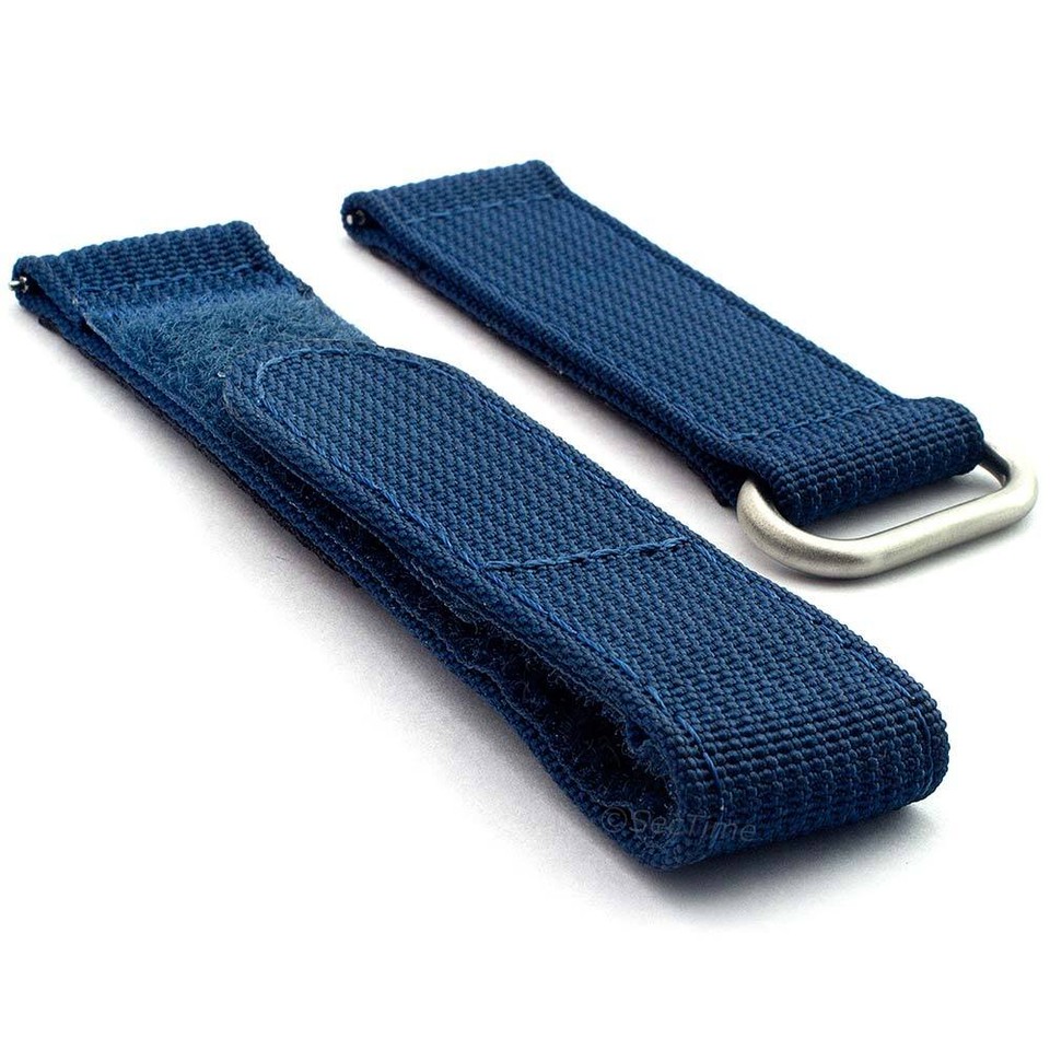 Quick Release Ribbed Nylon Hook & Loop Watch Strap Band 18 19 20 21 22 ...