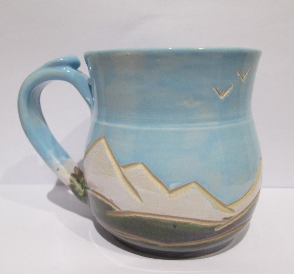 Alice Buttress Carrbridge Studio Pottery Coffee Tea Mug Cup Mountains ...