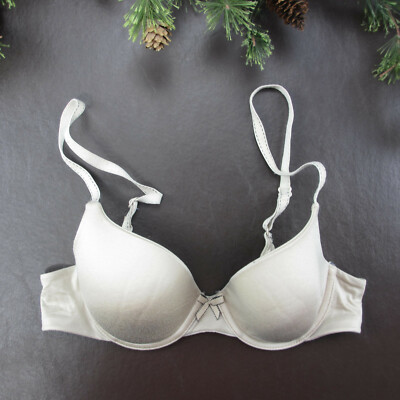 Maidenform Bra Size 32B Gray Padded Underwire Adjustable Clasp Back | eBay