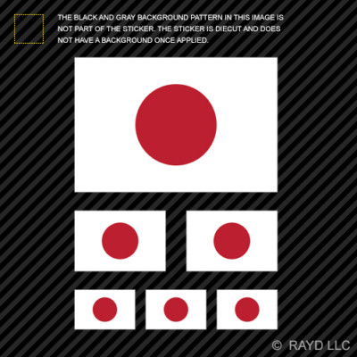 6 pcs Assorted Japanese Flag Sticker Set Die Cut Decal Japan rising sun ...