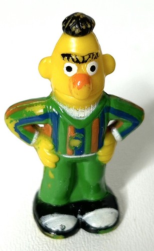 Vintage Bert Figure 1985 Muppets Inc Sesame Street Yellow Toy 3 ...