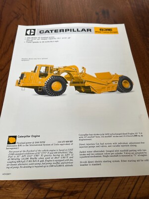 Caterpillar Cat 631E Wheel Scraper Brochure FCCA | eBay