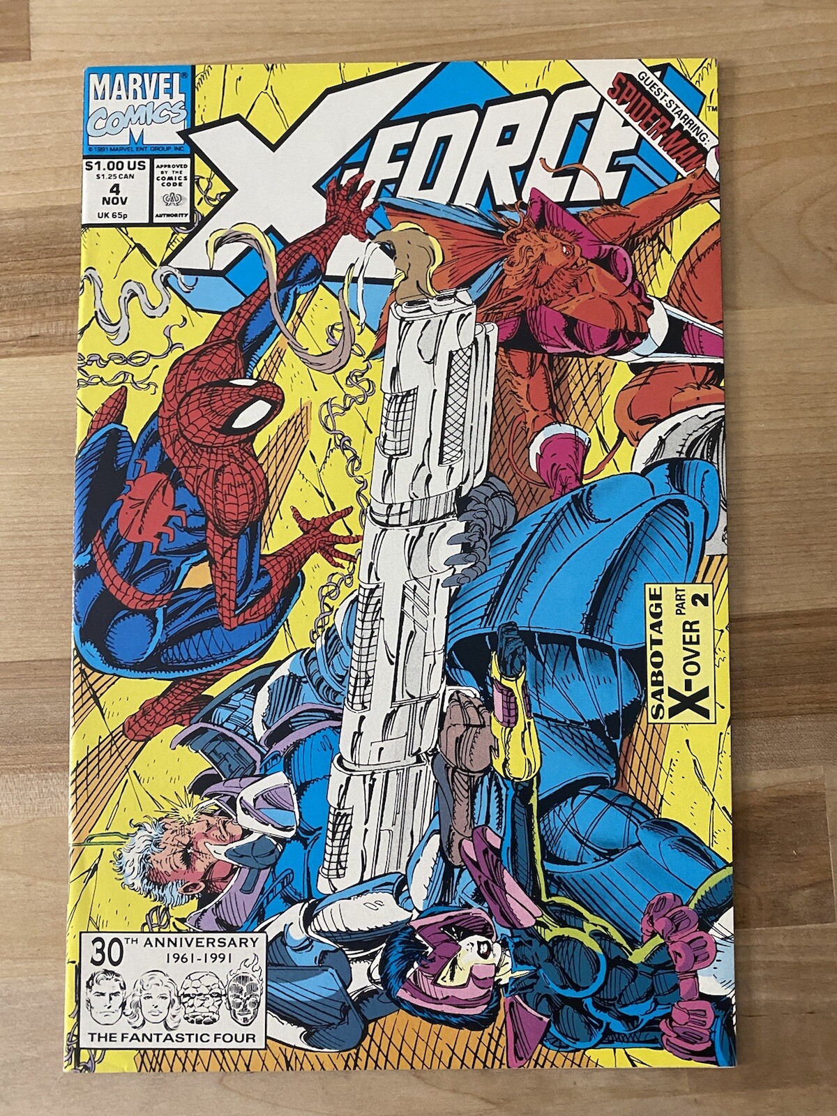 X-FORCE #4 1991 3rd App. Deadpool Spider Man Domino X-Men Liefeld Cover ...