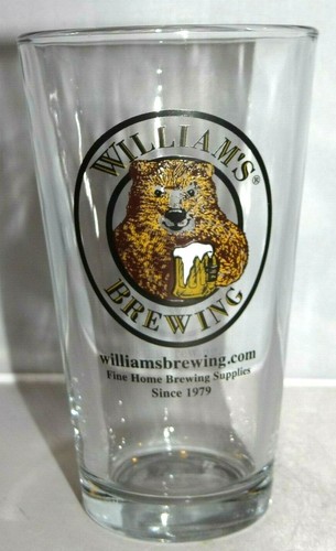 Williams Brewing 16oz. Pint Glass Beer Drinking Homebrewing Supplies ...