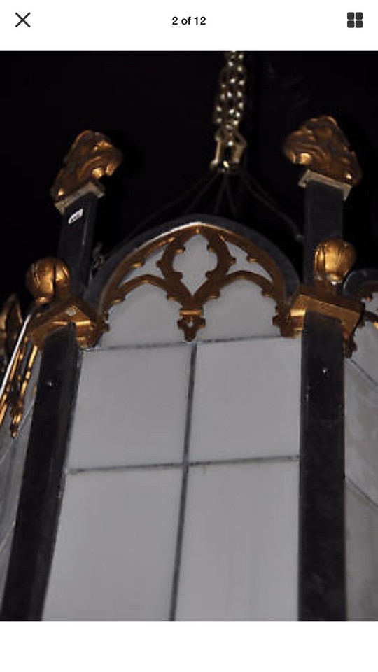 Gothic hanging lantern Pair Bronze and iron antique 5 foot | eBay