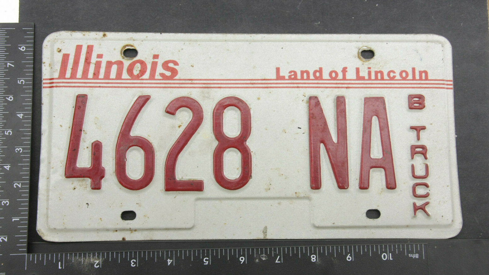 Illinois 1980's 90's Red 4628 NA B Truck License Plate Land of Lincoln ...