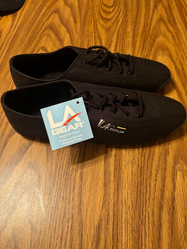 Vintage NEW L.A. Gear Walker Comfort Black Canvas Tennis Shoes Sz 10 | eBay