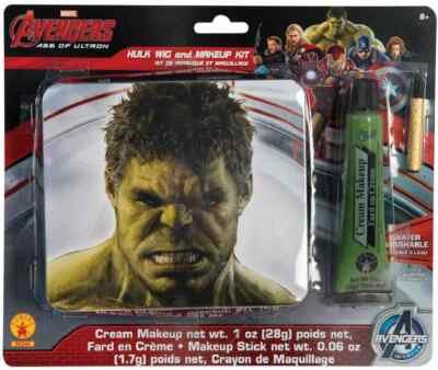 Hulk Wig & Makeup Kit Avengers 2 Marvel Superhero Halloween Costume ...