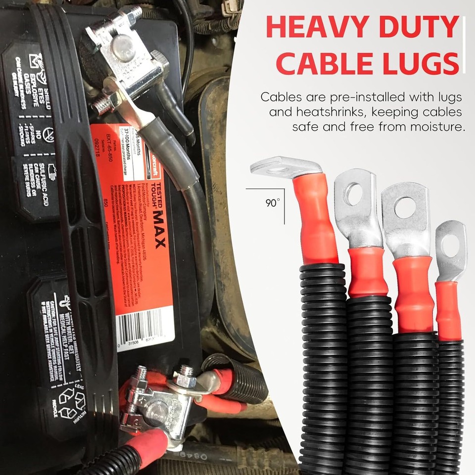 For Ford 7.3L Powerstroke Battery Cables Replacement Kit for 1999-2003 ...