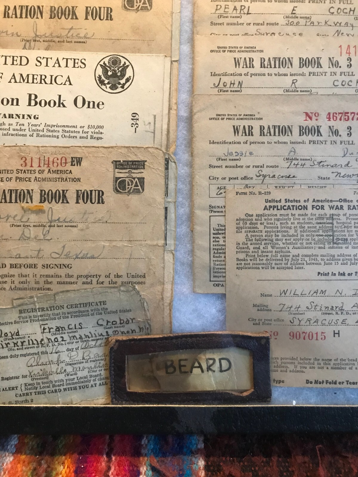 Assorted War Ration Books, World War II. In Case. Book 1, 3, and 4. As ...