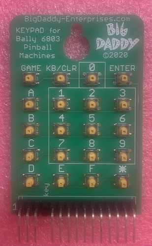 Brand new Big Daddy Keypad for Bally 6803 pinball machines, yellow ...