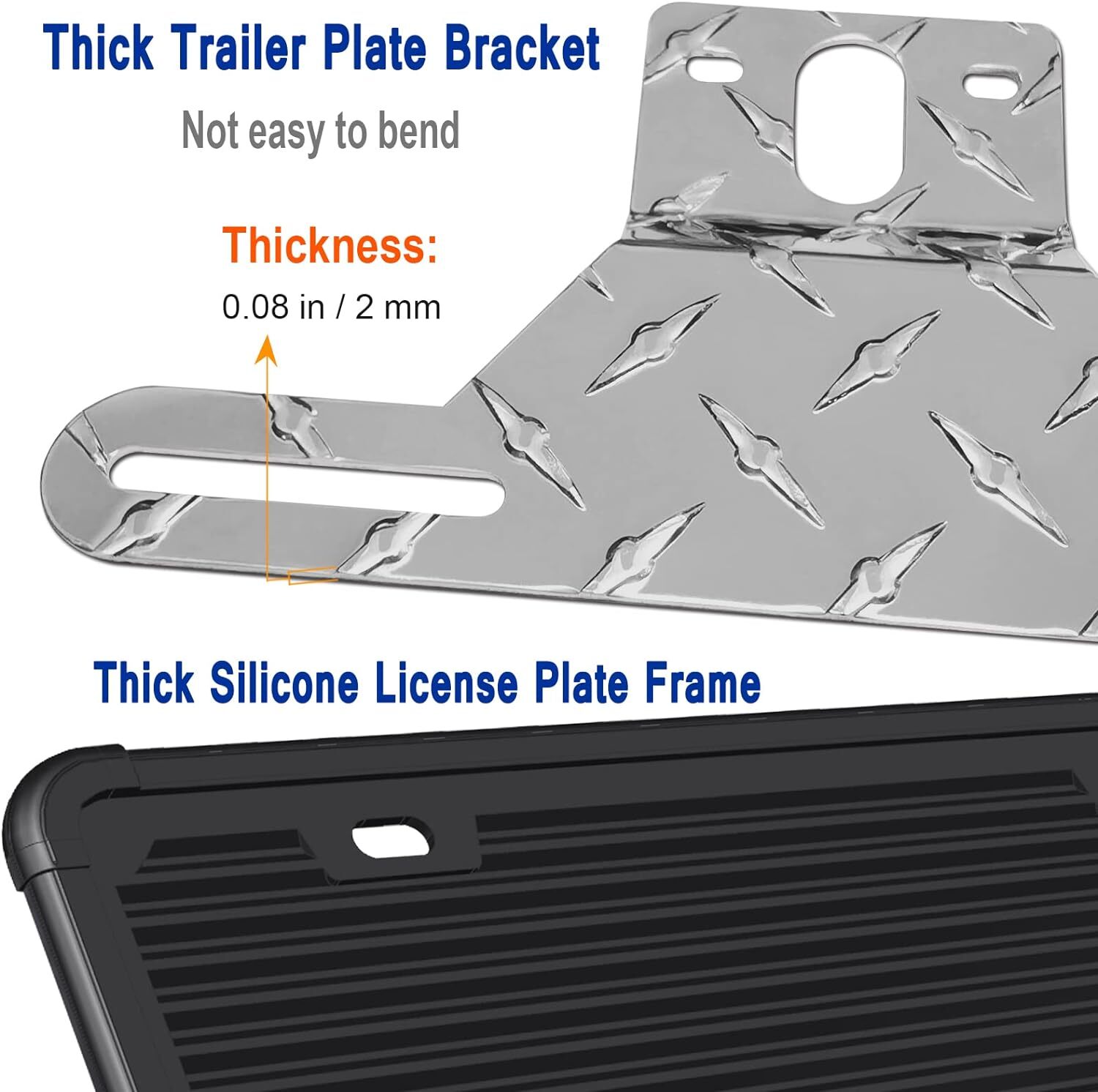Trailer License Plate Bracket Holder- Truck/Rvs/Boats Aluminum Car Tag ...