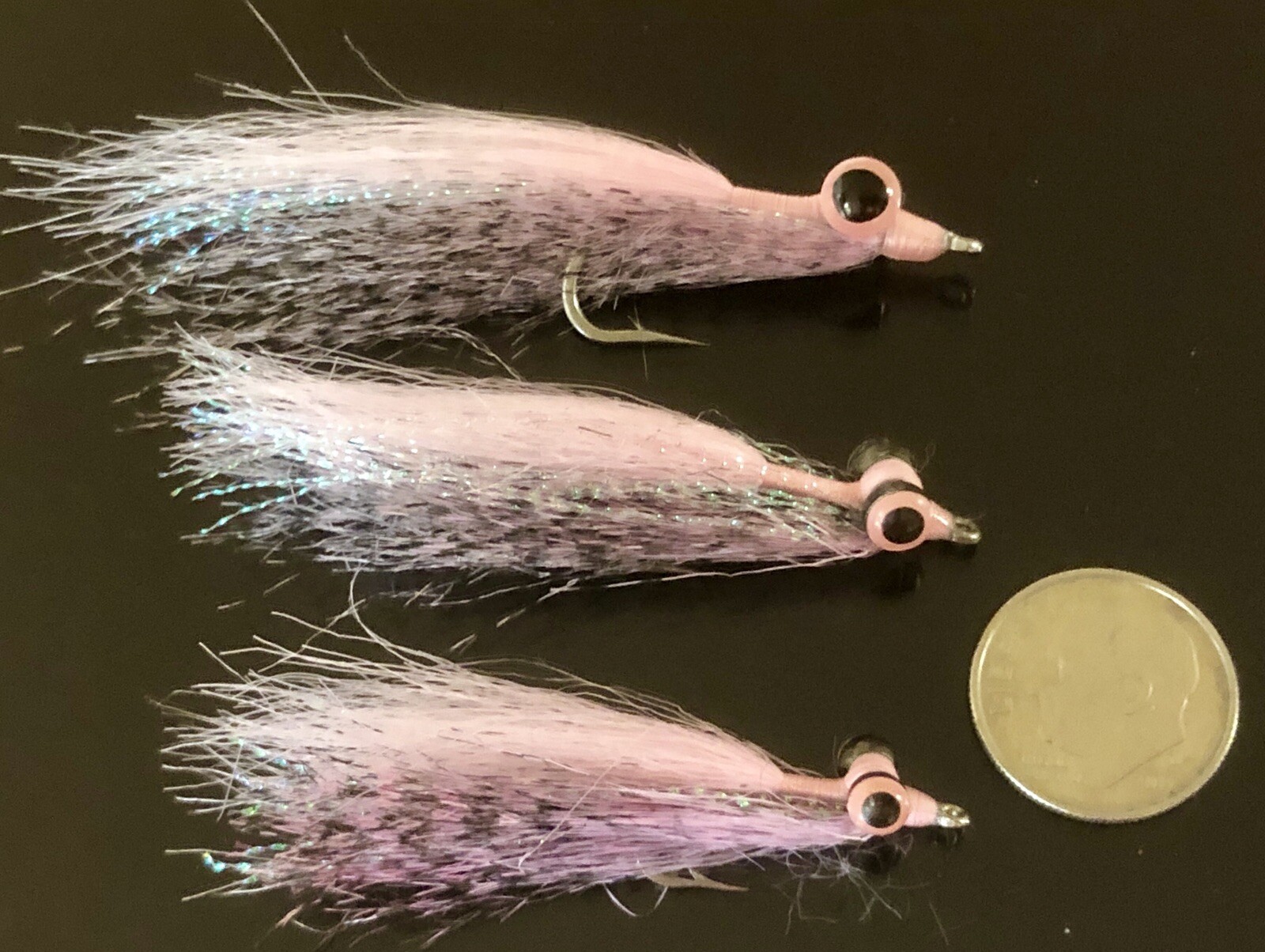 (2) SHRIMP PINK MINI CLOUSER FLIES. PICK SIZE #4,6,8 FLY FISH FLATS ...