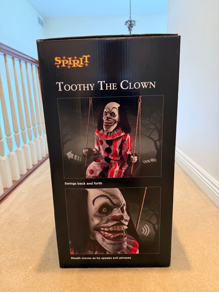 Toothy the Clown Animatronic Spirit Halloween swinging clown prop | eBay