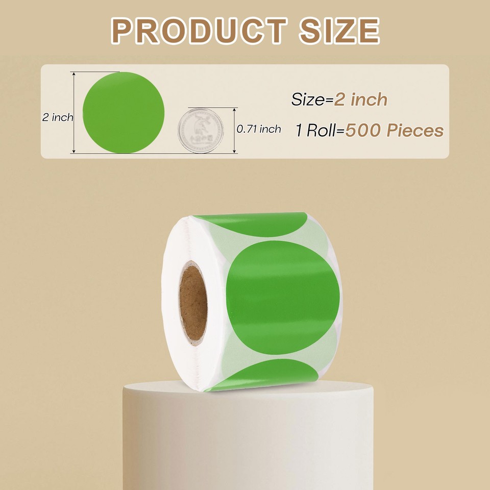 500pcs Color Dot Sticker 2" Blank Circle Coding Label Teal | eBay