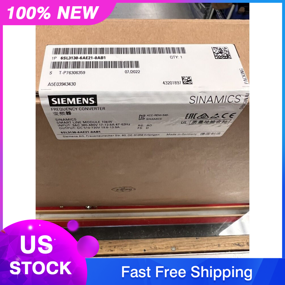 Siemens 6SL3130-6AE21-0AB1 SINAMICS S120 Smart Line Module 6SL3 130 ...