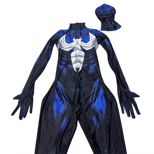 Symbiote Spiderman Cosplay Jumpsuit Venom Cos Suit Costume Adult Kids ...