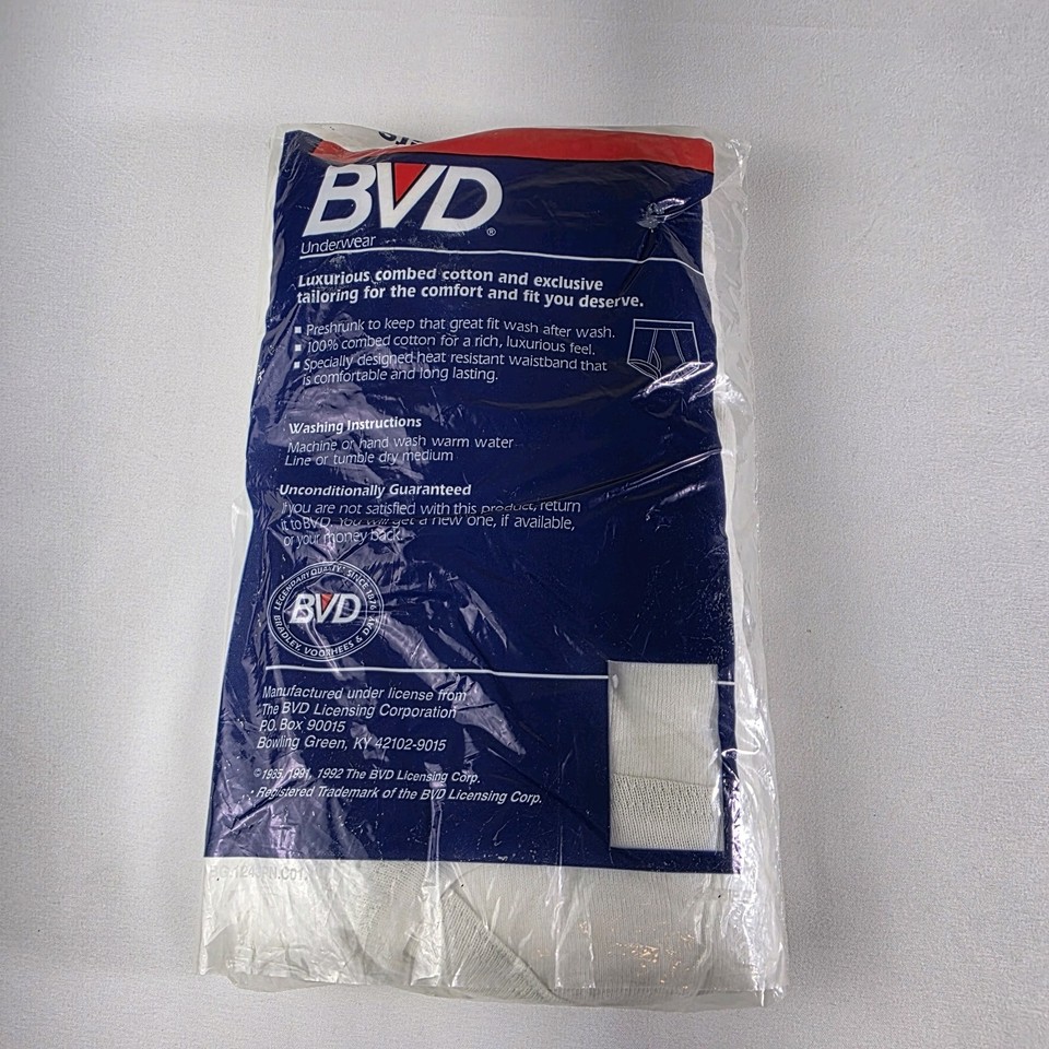 Men's 1985 BVD 36 Men's Briefs 3 Pack Underwear SEALED NEW Made In USA ...