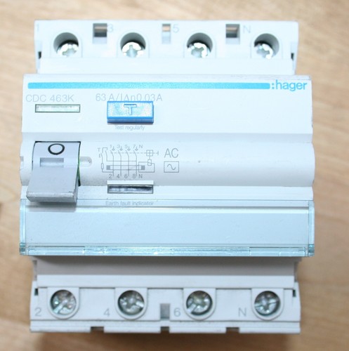 HAGER CDC463K 4030AC63A/BA4 (4 Pole, 63A) RCD Residual Current Device | eBay
