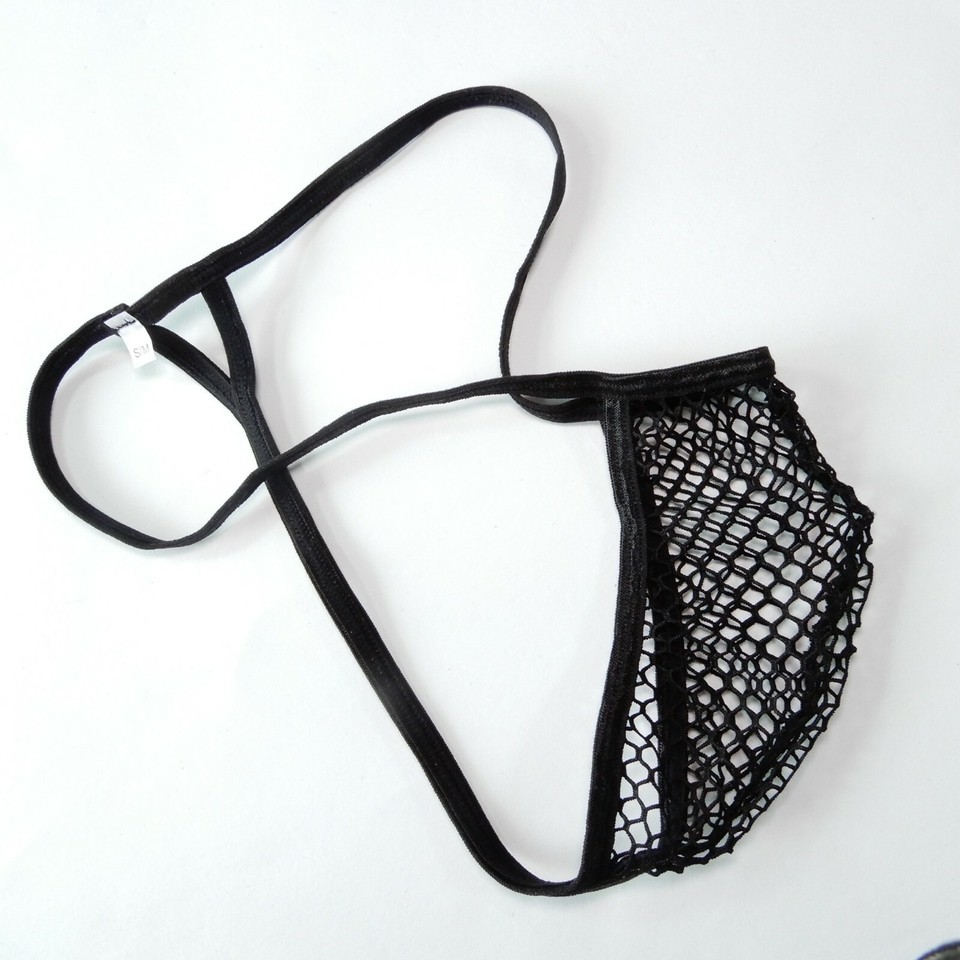 K799 Mens String Pouch Thong G-string Triangle back Big Net Fishnet | eBay