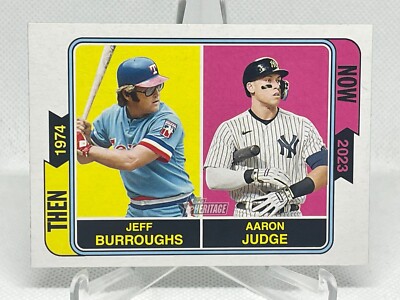 Aaron Judge Jeff Burroughs 2023 Topps Heritage Then & Now #TAN-12 XebX ...