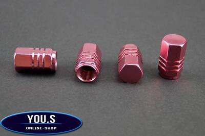 4 Pieces Pink Hexagonal Aluminum Valve Caps for Cars Trucks Motorcycles ...