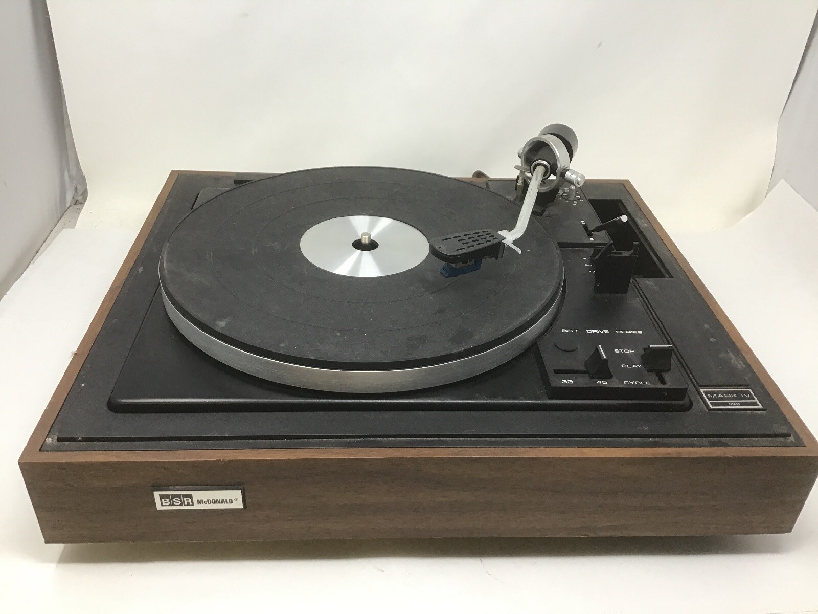 PARTS OR REPAIR ONLY Vintage BSR McDonald Mark IV Three Turntable 33/45 ...