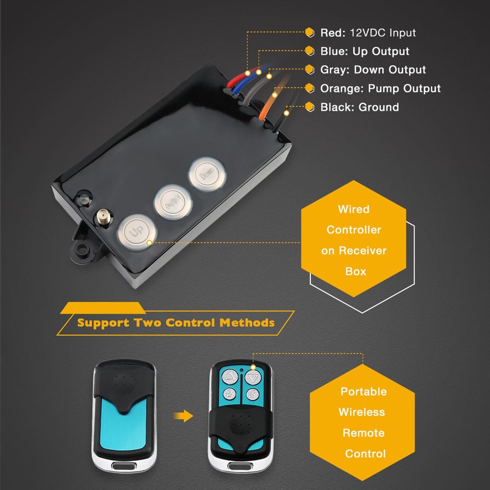 Dump Trailer Wireless Remote Control System Kit Hydraulic Lift Winch ...