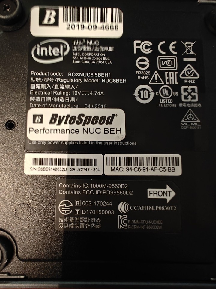 ByteSpeed Intel NUC8BEH i5 Mini PC, 16GB RAM, 512GB SSD, Win11Pro, AC ...