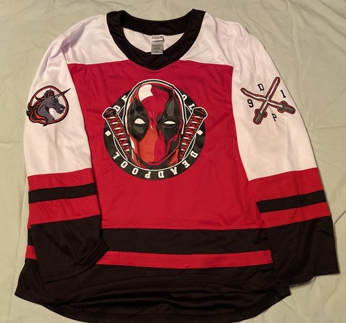 NEW Marvel Deadpool Hockey Jersey Size Embroidered Back Letters LAST ...