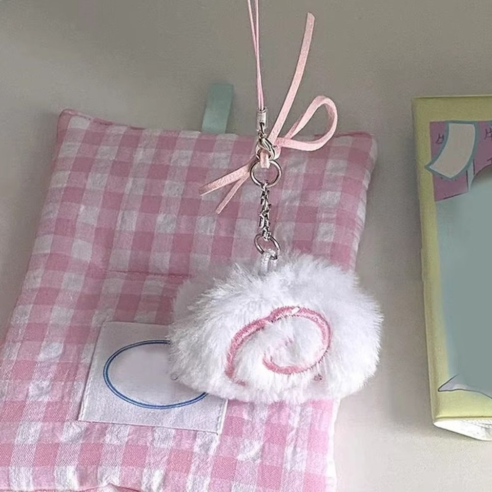 Doll Fish Plate Key Chain Pink Plush Keychain Bag Decoration ...