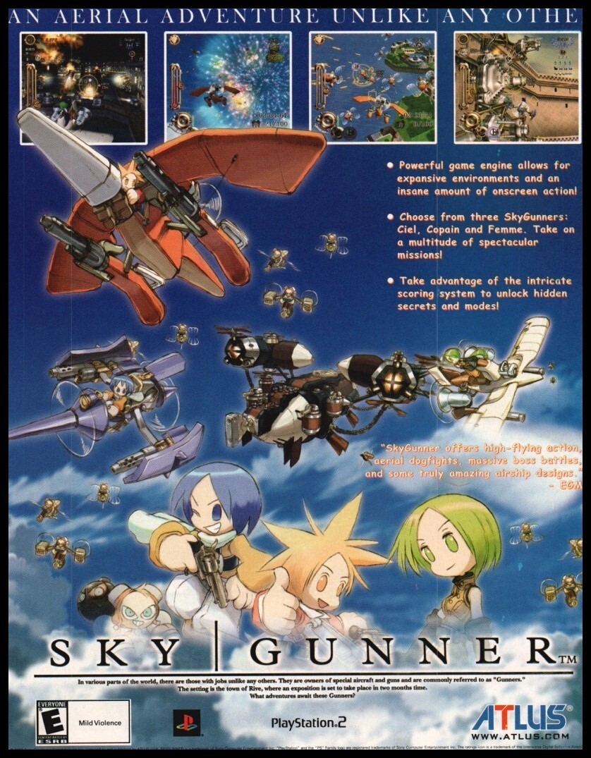 Sky Gunner 2002 Playstation-print ad/mini-poster-VTG Game room,man cave ...