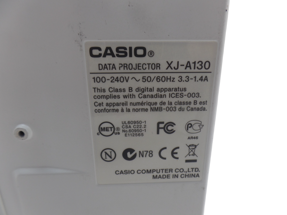 Casio XJ-A130 DLP Home Cinema Projector Portable - Lamp Runtime: 60 Hrs ...