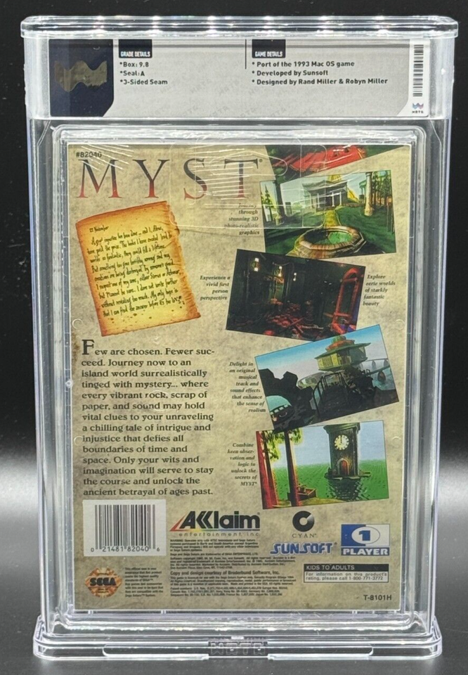 Myst Sega Saturn Jewel Case Longbox Sealed New WATA 9.8 A POP 3 Graded ...