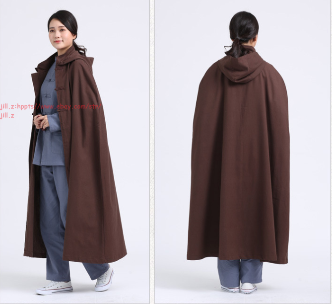 Cotton linen Buddhist Meditation Zen Shaolin Monk Kung Fu Cloak Robe ...