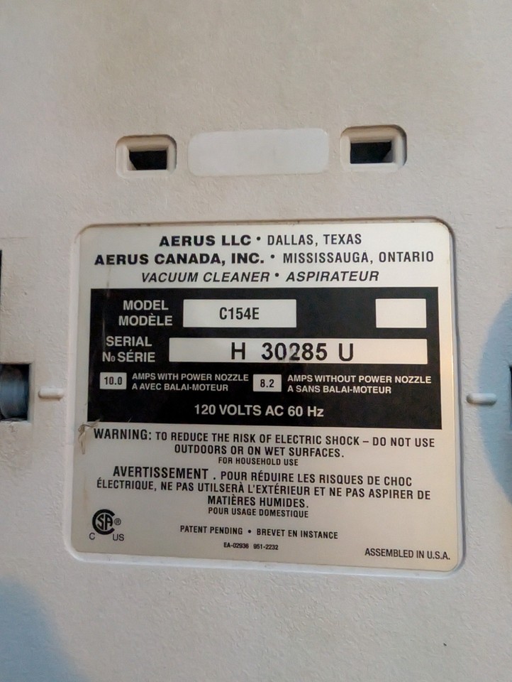 Electrolux Guardian Aerus C154E Canistr Vacuum TESTED Noisy,works Read ...