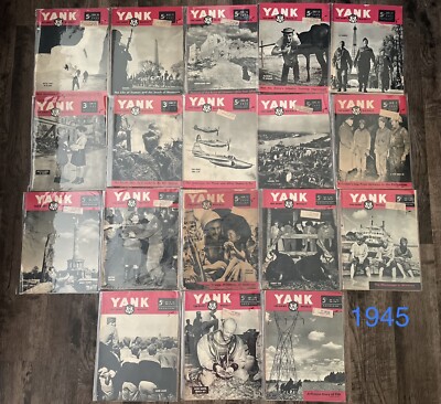WWII/WW2 Yank Magazines 1945 (18) Monte Cassino Cologne Ike Paris ...