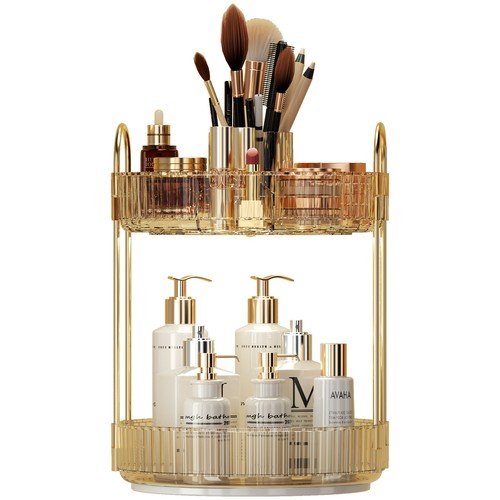 360° Storage Makeup Cosmetic Perfume Rotating Organiser Stand Tier ...