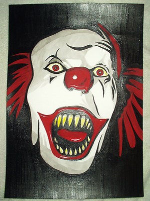 Paper Painting Stephen Kings IT Pennywise The Clown Teeth Art 16x12 ...