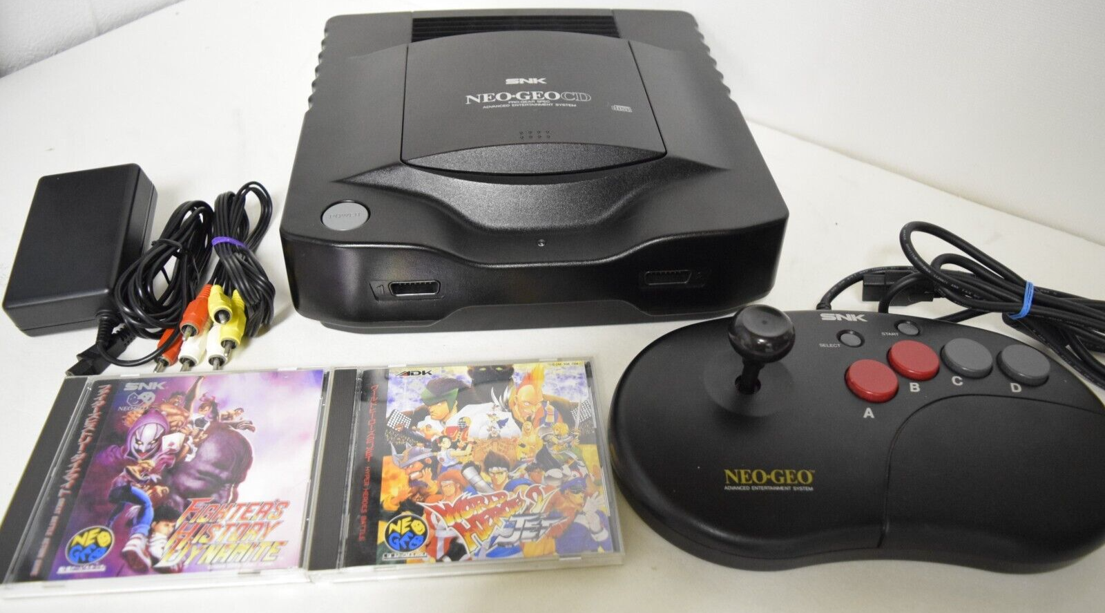SNK Neo Geo CD Console with WORLD HEROES 2 JET Fighter's History tested ...