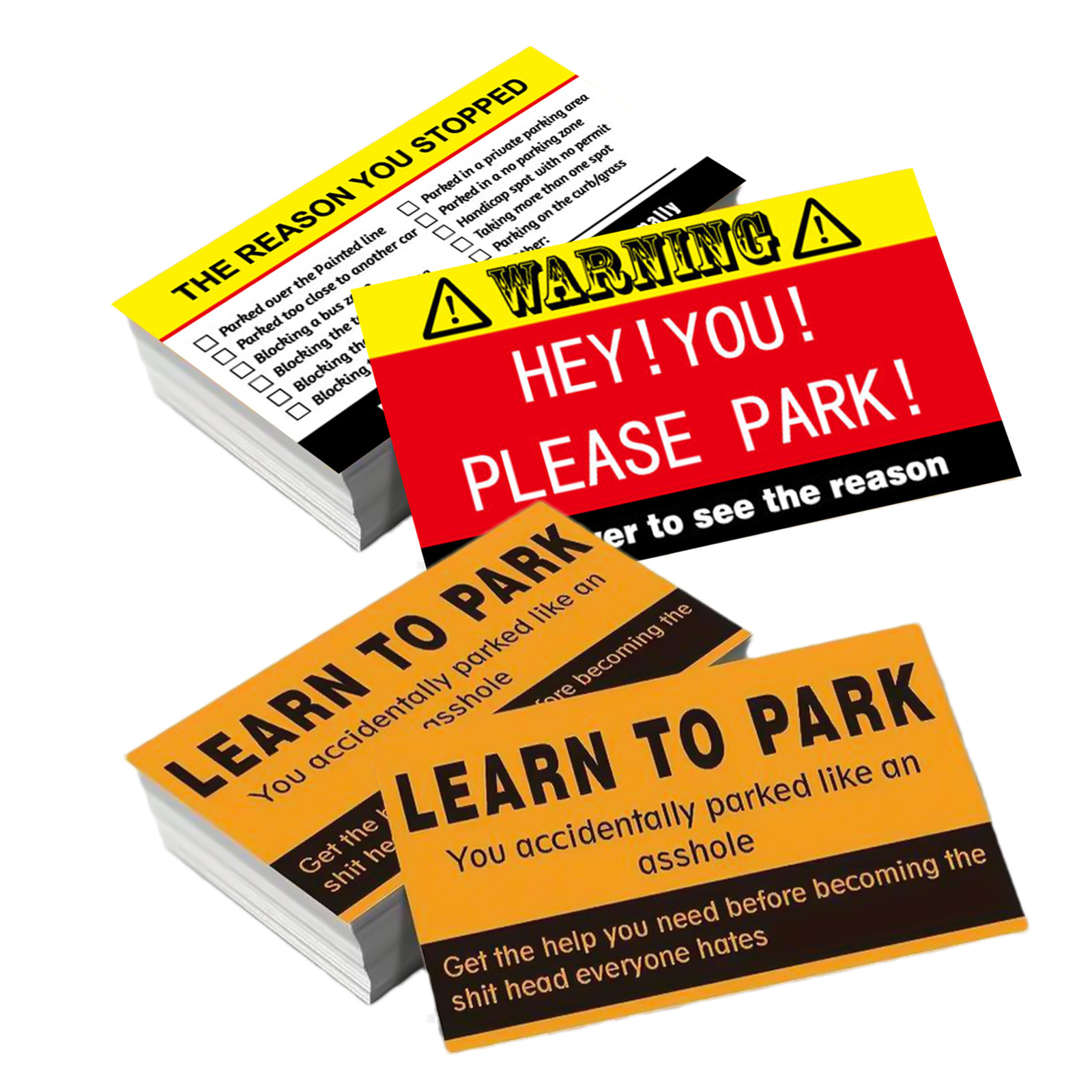 50Pcs Bad Parking Business Cards 2X3.5 Inch Bad Parking Notes Funny ...