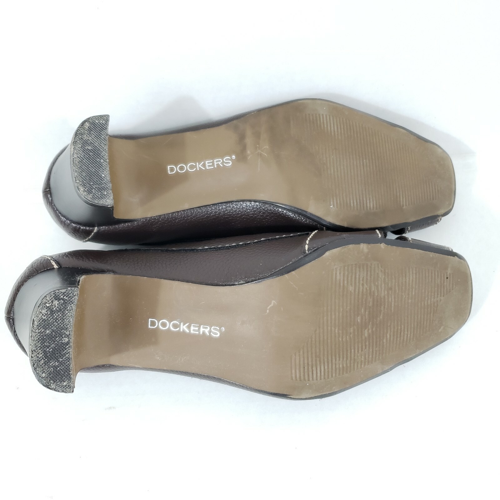 Dockers Women's Heels Shoes Sz 7M Peep Toe Brown Leather Pumps | eBay
