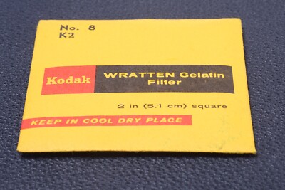 UNOPENED KODAK WRATTEN GELATIN K2 NO. 8 FILTER GENUINE LENS OR CAMERA ...
