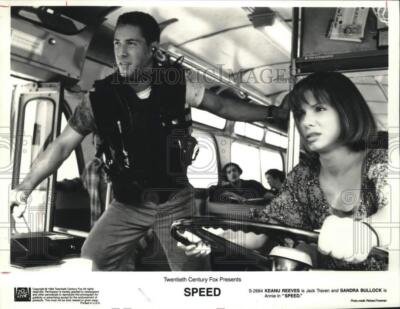 1994 Press Photo Keanu Reeves, Sandra Bullock, Actors in "Speed" Movie ...