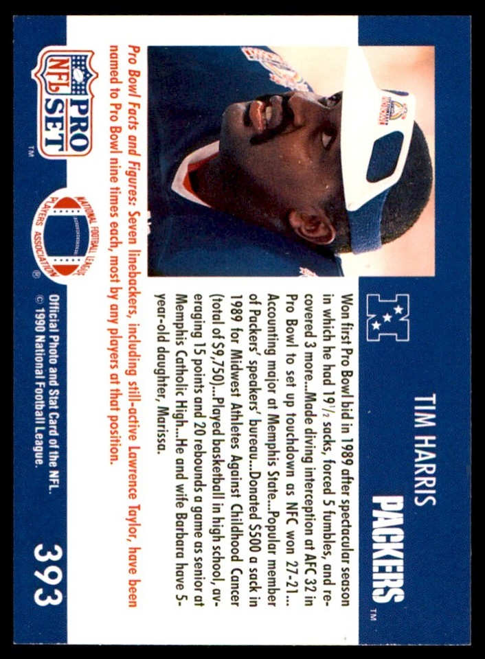 1990 Pro Set Tim Harris Green Bay Packers #393 | eBay